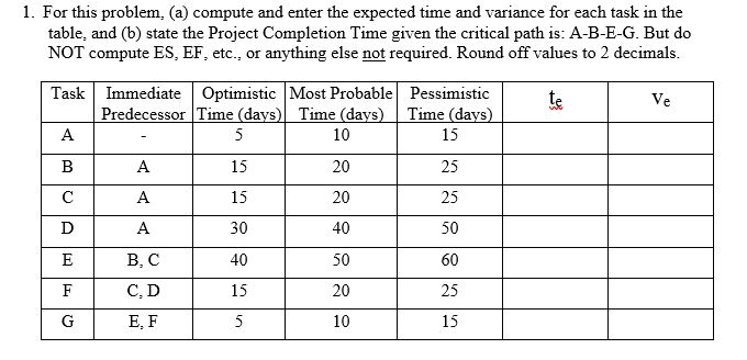Solved 1. For this problem, (a) compute and enter the | Chegg.com