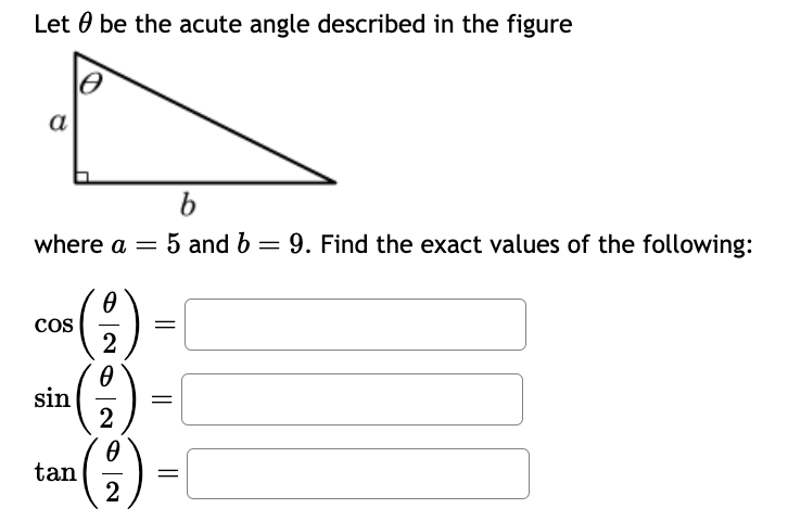 Solved Let θ ﻿be the acute angle described in the | Chegg.com