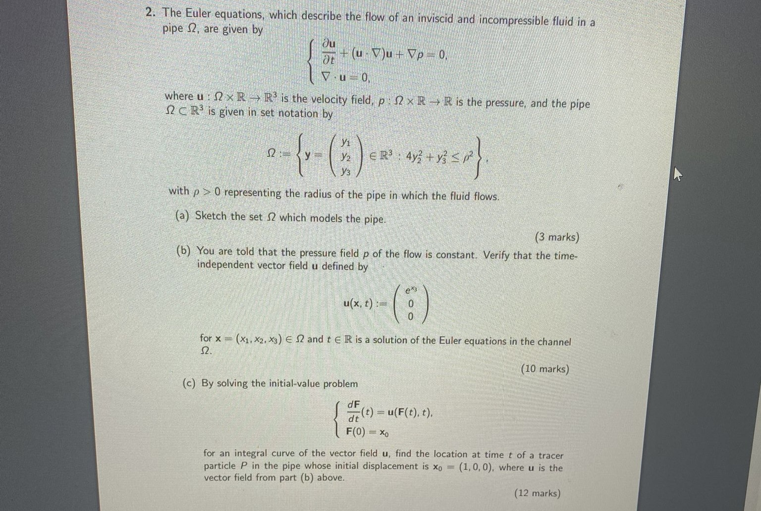 Solved The Euler equations, which describe the flow of an | Chegg.com