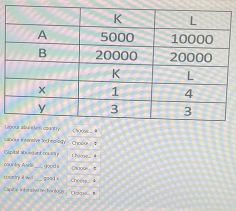 Solved Labour abundant country Labour intensive technology | Chegg.com