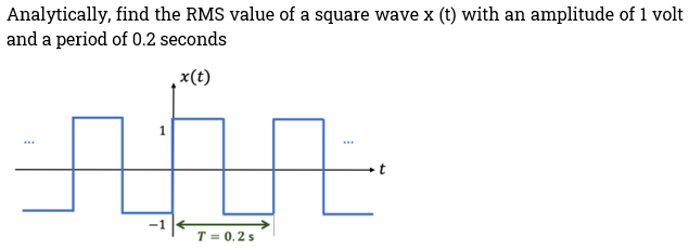 Solved Analytically, find the RMS value of a square wave x | Chegg.com