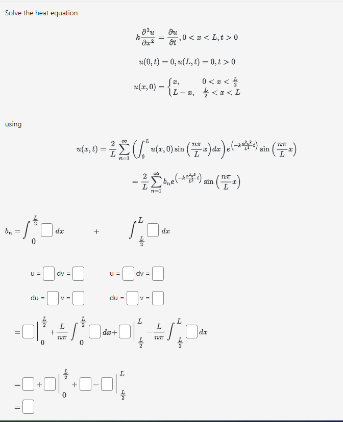 Solved Solve the heat equation | Chegg.com