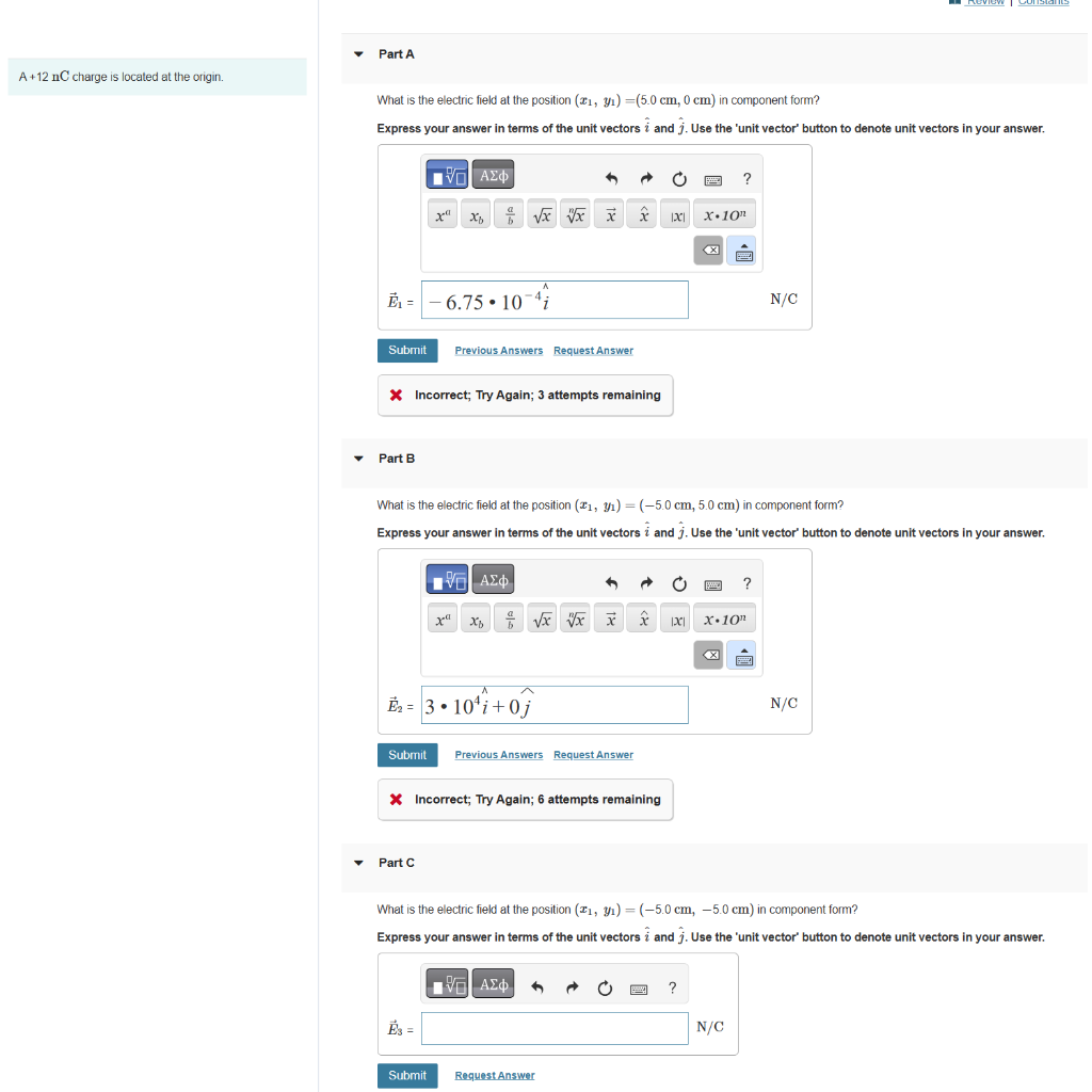 Solved A+12nC charge is located at the origin. What is the | Chegg.com