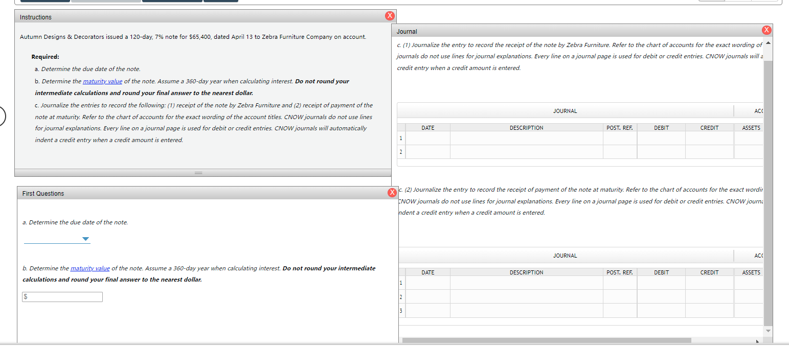 Solved Instructions X Journal X Autumn Designs Decorators | Chegg.com