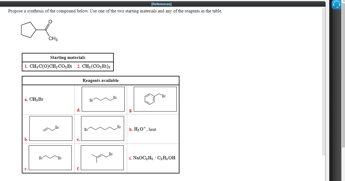 Solved [References] Propose a synthesis of the compound | Chegg.com