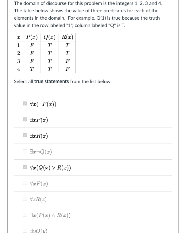 Solved The Domain Of Discourse For This Problem Is The 6650