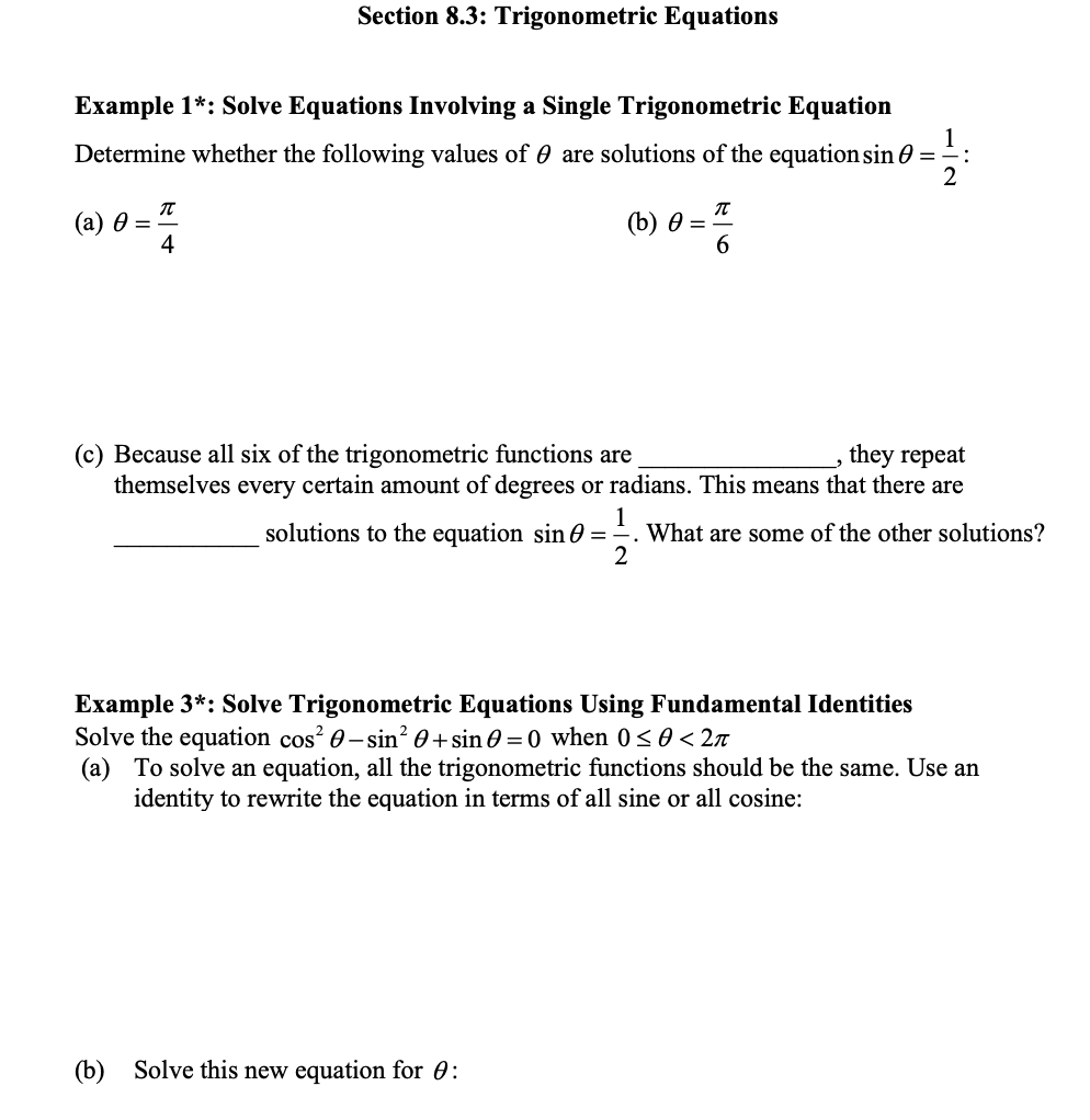 Solved Example 1*: Solve Equations Involving a Single | Chegg.com