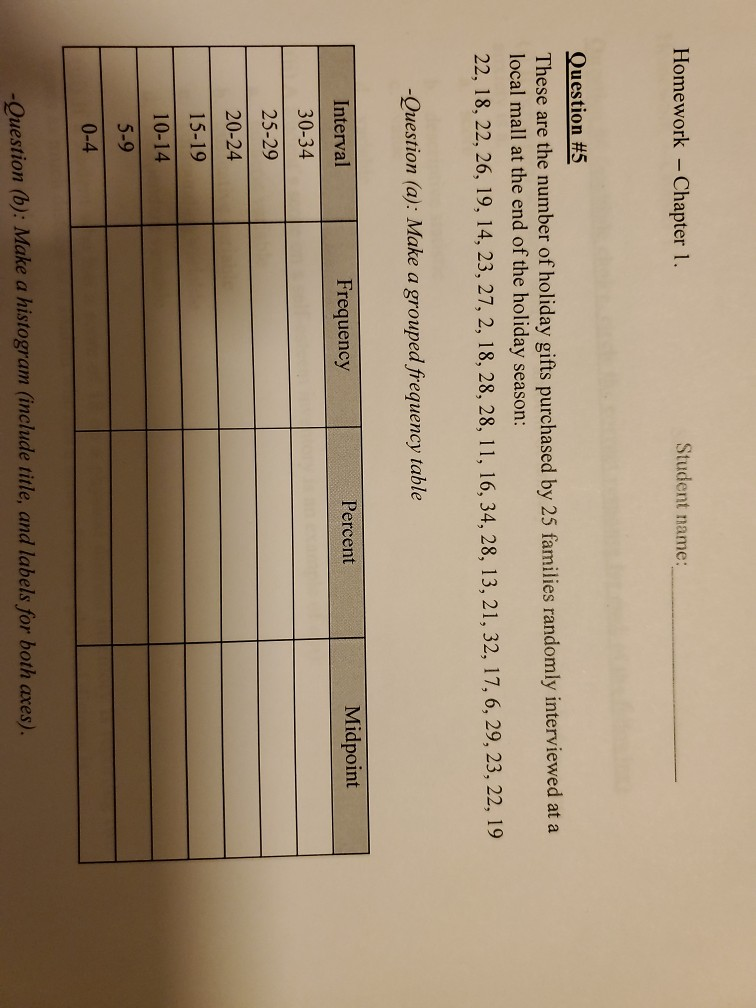 Solved Homework - Chapter 1. Student name: Question #5 These | Chegg.com