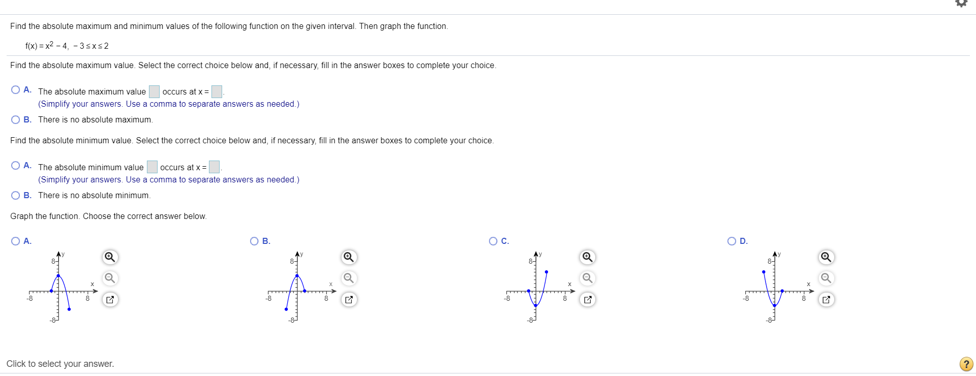 Solved Find The Absolute Maximum And Minimum Values Of The