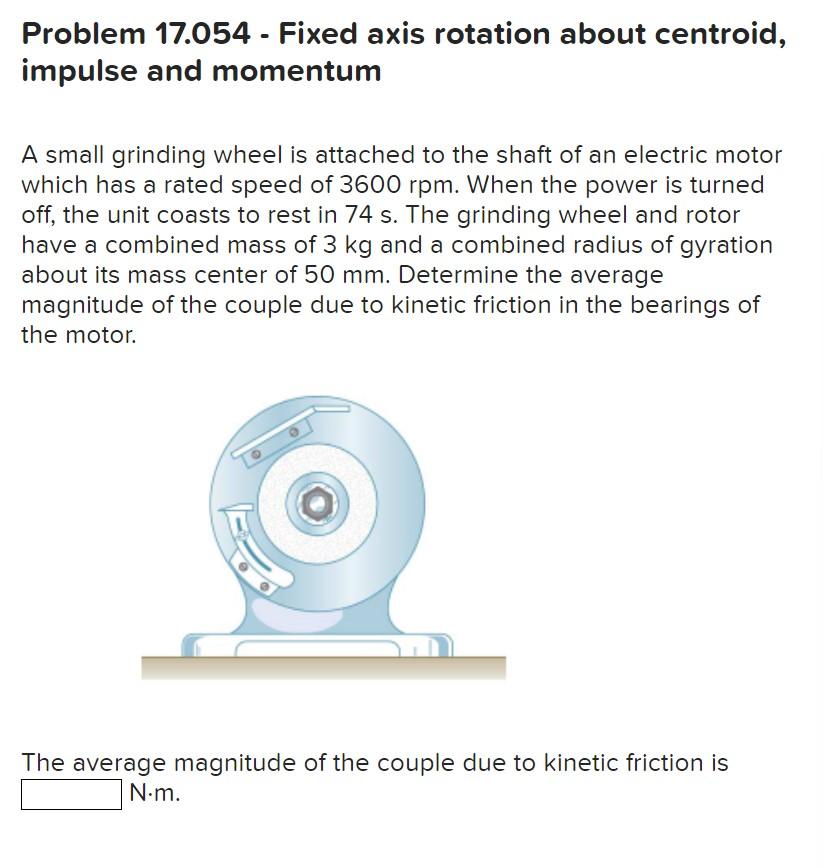 Solved Problem 17.054 - Fixed axis rotation about centroid, | Chegg.com