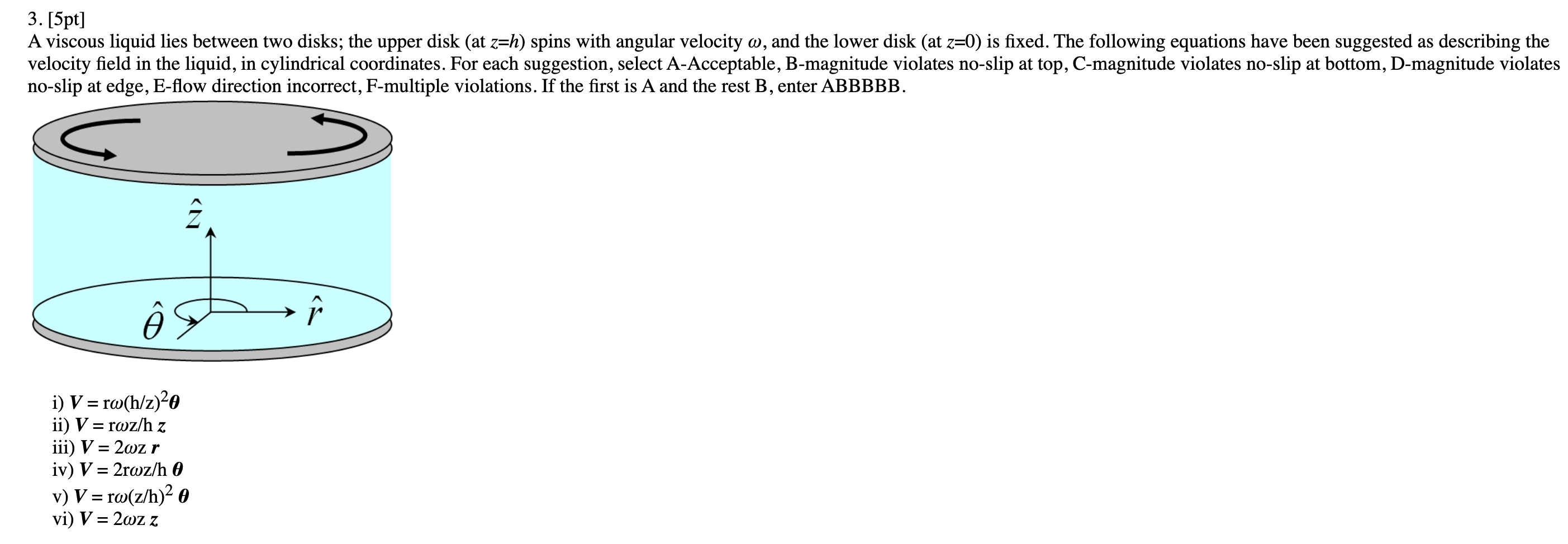 Solved A viscous liquid lies between two disks; the upper | Chegg.com