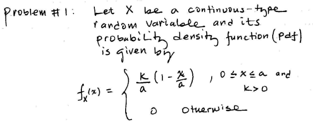 Solved problem \# 1: Let x be a continuous-type random | Chegg.com