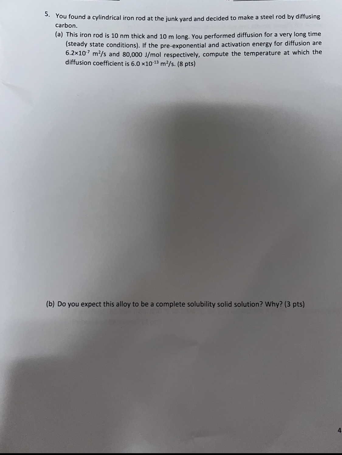 5. You found a cylindrical iron rod at the junk yard | Chegg.com