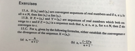 Solved 15.A. If (xn) and (yn) are convergent sequences of | Chegg.com