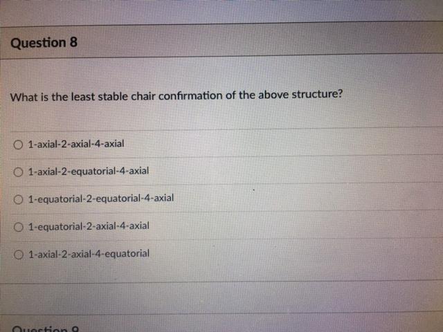 Solved What is the most stable chair conformation of the | Chegg.com