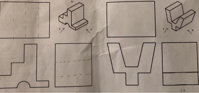 Solved Draw the missing and hidden lines | Chegg.com