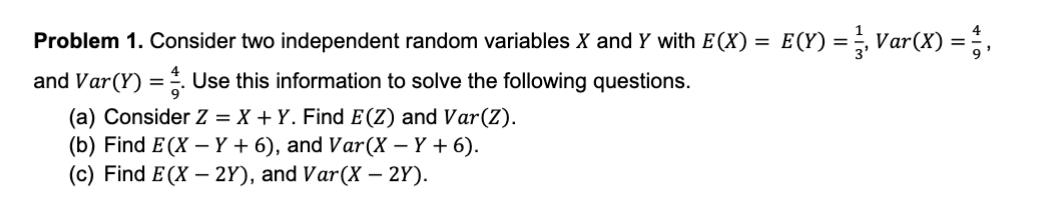 Solved Problem 1. Consider two independent random variables | Chegg.com
