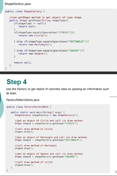 Solved Use Junit to demonstrate how the design pattern | Chegg.com