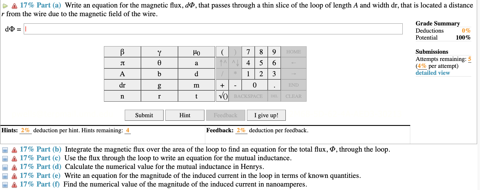 Solved n 2: A square loop of wire of side A=8 cm has | Chegg.com
