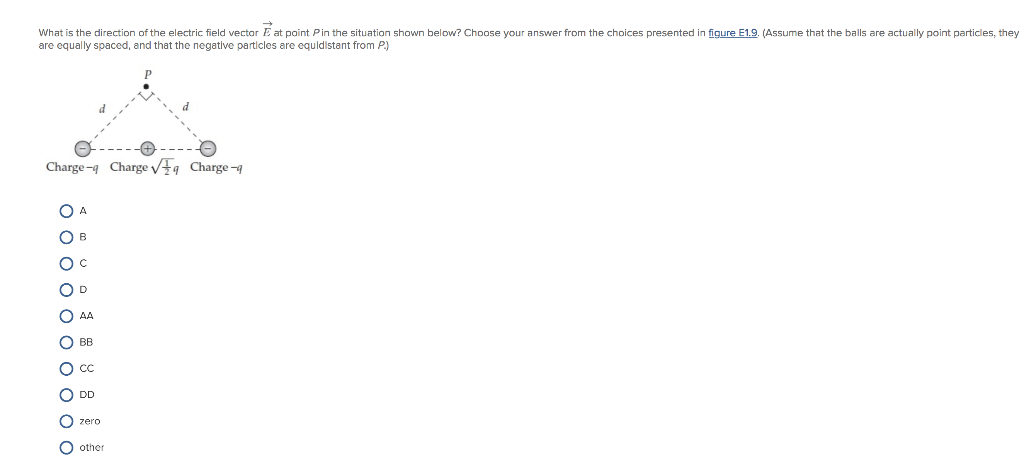 Solved What is the direction of the electric field vector E | Chegg.com