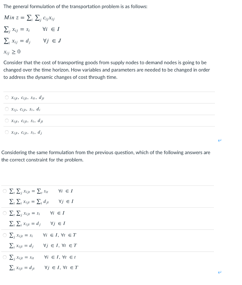 Solved The general formulation of the transportation problem | Chegg.com