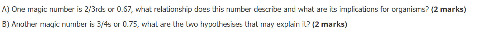 Solved A) One magic number is 2/3 rds or 0.67, what | Chegg.com