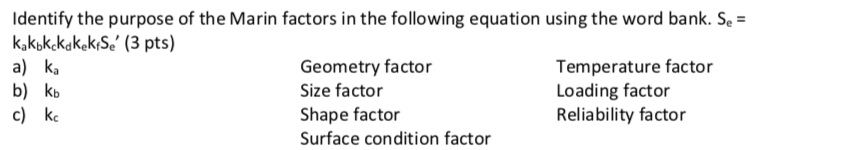 Solved Identify the purpose of the Marin factors in the | Chegg.com