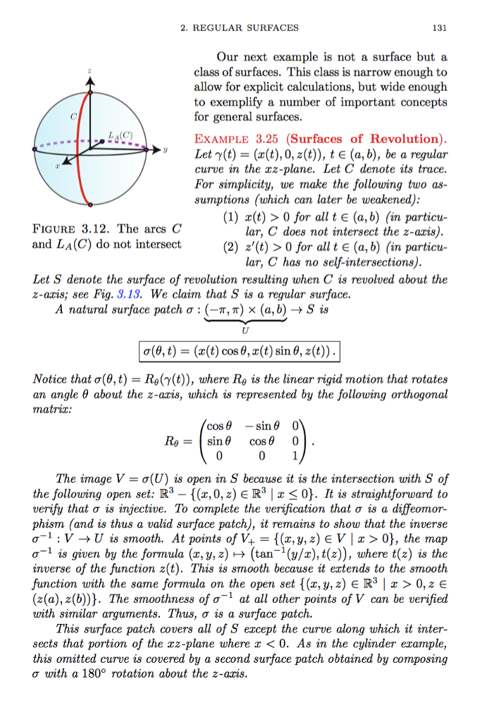 2. REGULAR SURFACES 131 Our next example is not a | Chegg.com