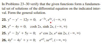 Solved In Problems 23-30 verify that the given functions | Chegg.com