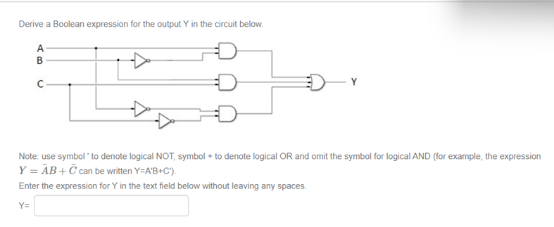 Solved Derive a Boolean expression for the output Y in the | Chegg.com
