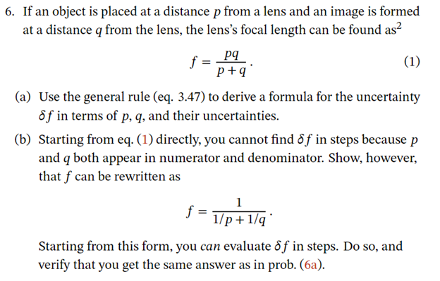 Solved ) 6. If an object is placed at a distance p from a | Chegg.com