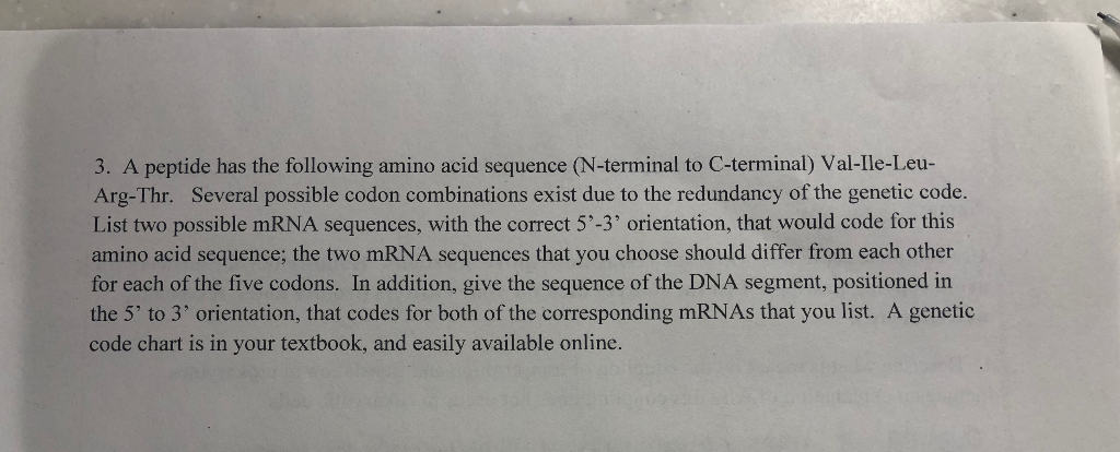 Solved 3. A peptide has the following amino acid sequence | Chegg.com