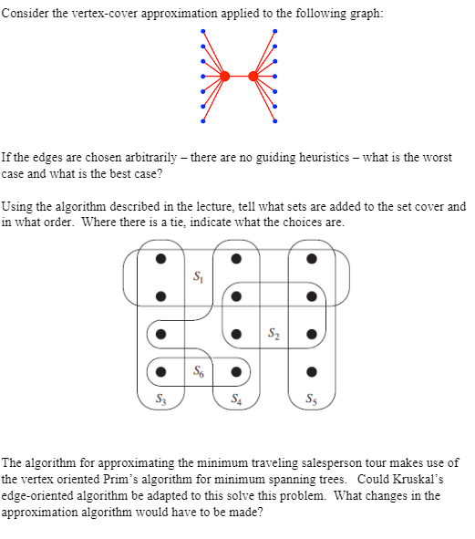 Consider the vertex-cover approximation applied to | Chegg.com