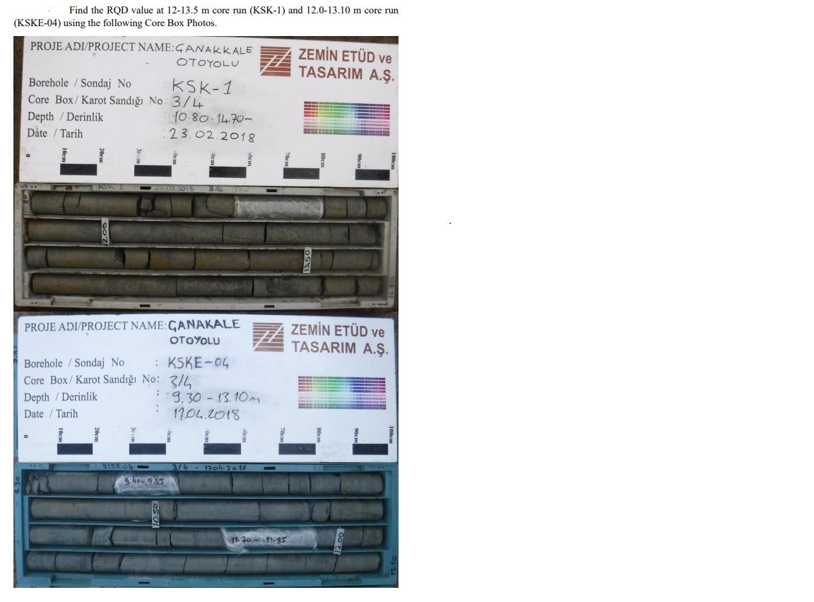 Solved Find the RQD value at 12-13.5 m core run (KSK-1) and | Chegg.com