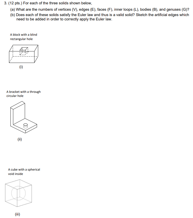 Solved 3. (12 pts.) For each of the three solids shown | Chegg.com