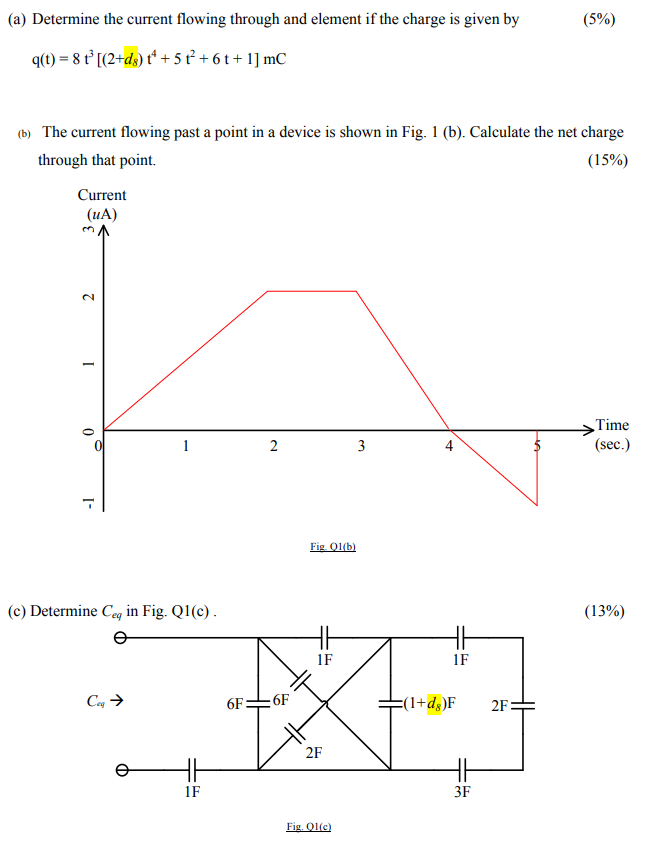 Solved (5%) (a) Determine the current flowing through and | Chegg.com