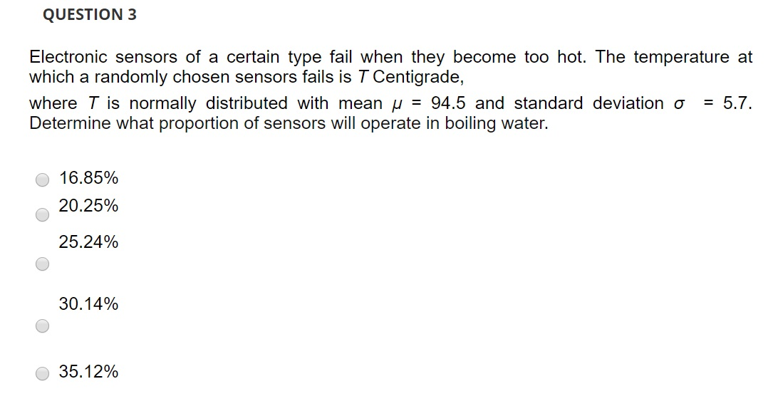 Solved Electronic sensors of a certain type fail when they | Chegg.com