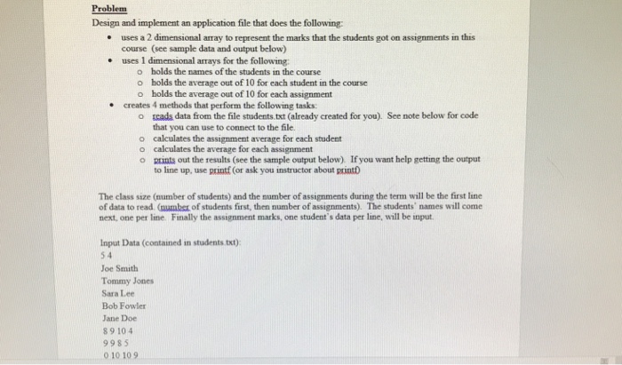 Solved Problem Design And Implement An Application File That 3300