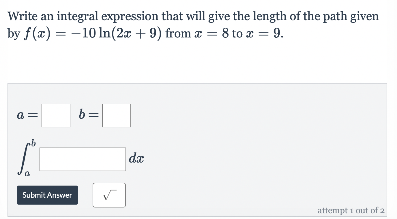 Solved Write an integral expression that will give the | Chegg.com