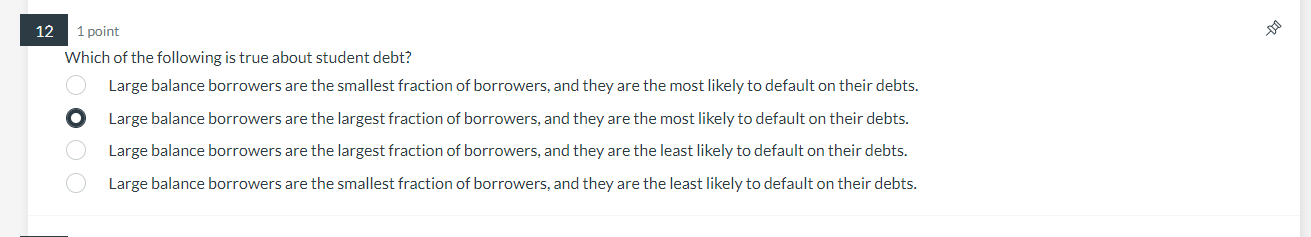 Solved 1 point. Which of the following is true about student | Chegg.com