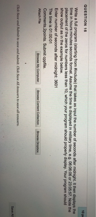 Solved QUESTION 16 10 po Write a full program (starting from | Chegg.com