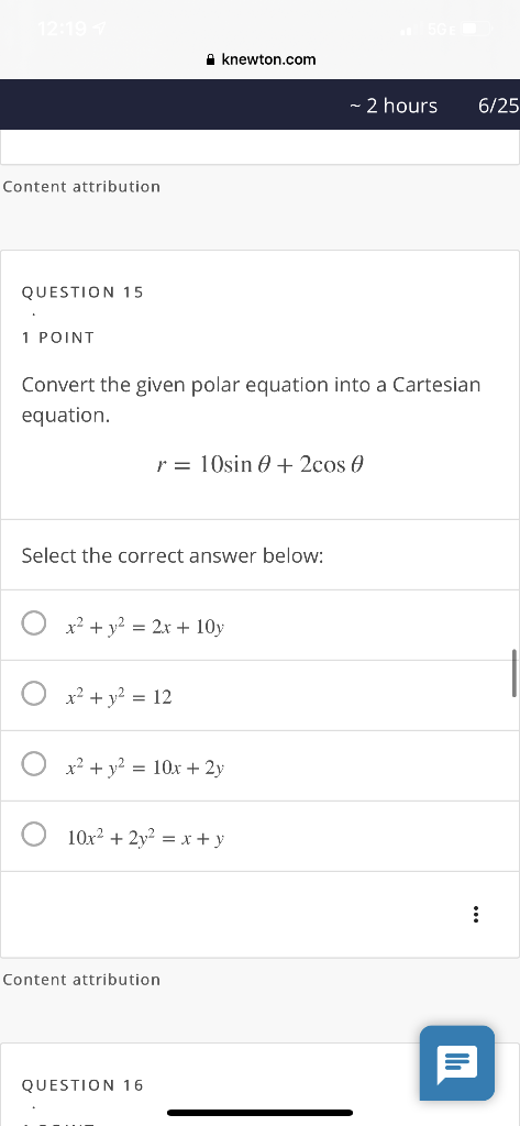 Solved knewton.com - 2 hours 6/25 Content attribution | Chegg.com