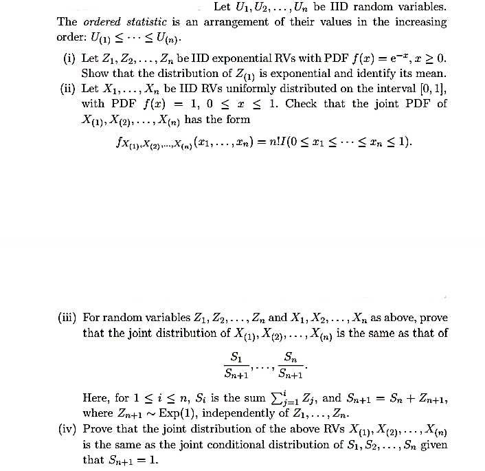 Solved Let U1, U2, ..., Un be IID random variables. The | Chegg.com Solved Let U1, U2, ..., Un be IID random variables. The | Chegg.com