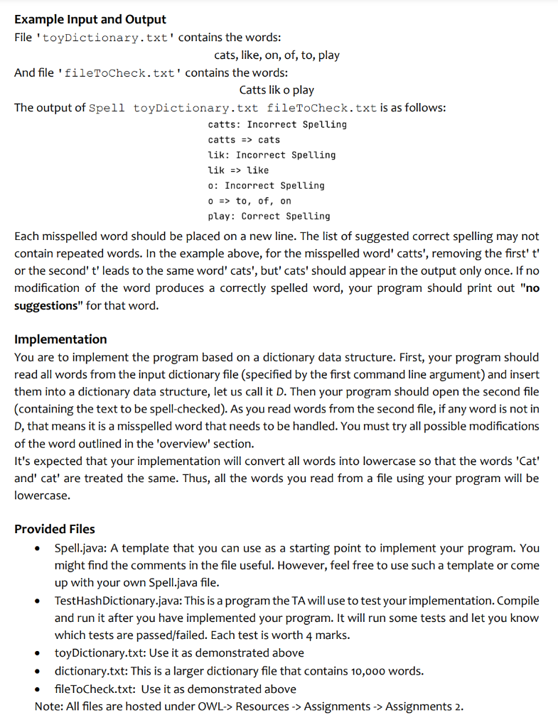 Solved Overview In this assignment, you will write a simple | Chegg.com