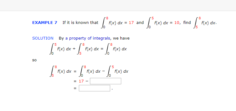 Solved EXAMPLE 7 If it is known that ſºrex) dx = 17 and | Chegg.com