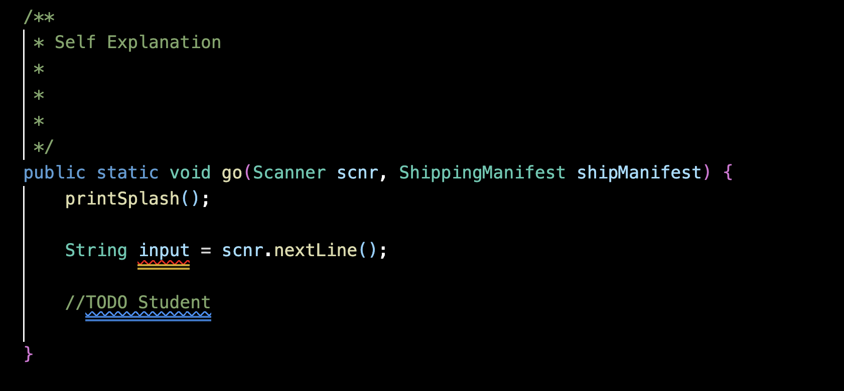 Solved public static void go(Scanner scnr, ShippingManifest | Chegg.com