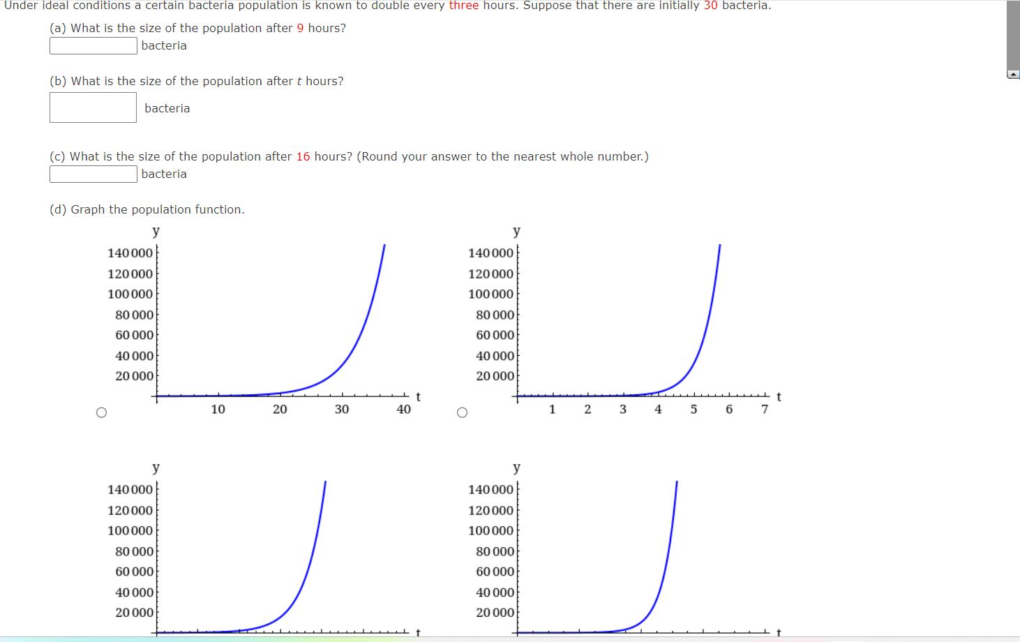 Solved Under ideal conditions a certain bacteria population | Chegg.com
