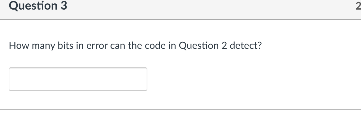 Solved The Minimum Hamming Distance For The Following Code 3729