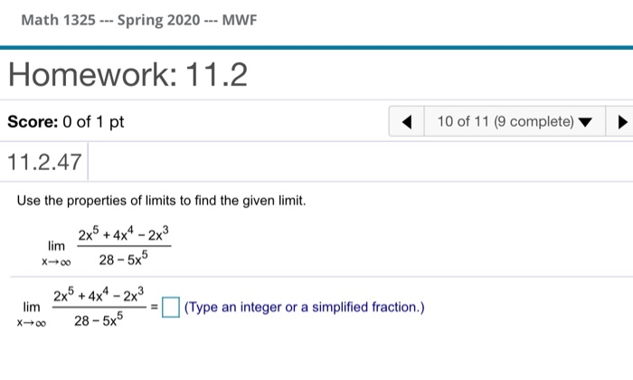 Solved Math 1325 --- Spring 2020 --- MWE Homework: 11.2 | Chegg.com