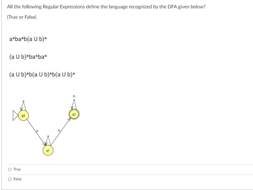 Solved All the following Regular Expressions define the | Chegg.com